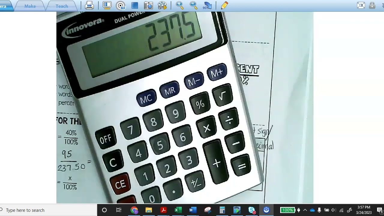 Percent Proportions and Equations Guided Notes