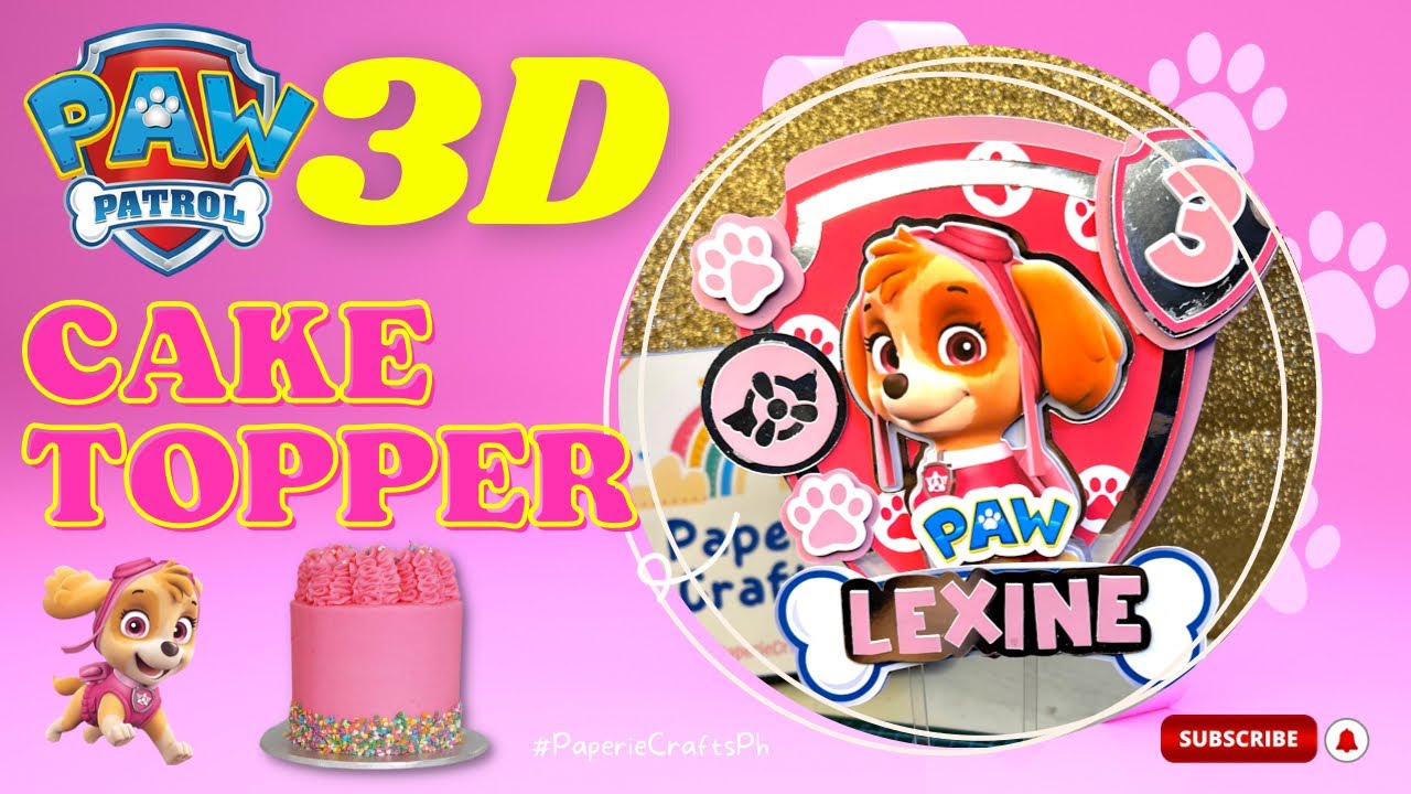 Paw Patrol Skye 3D Cake Topper | Paperie Crafts