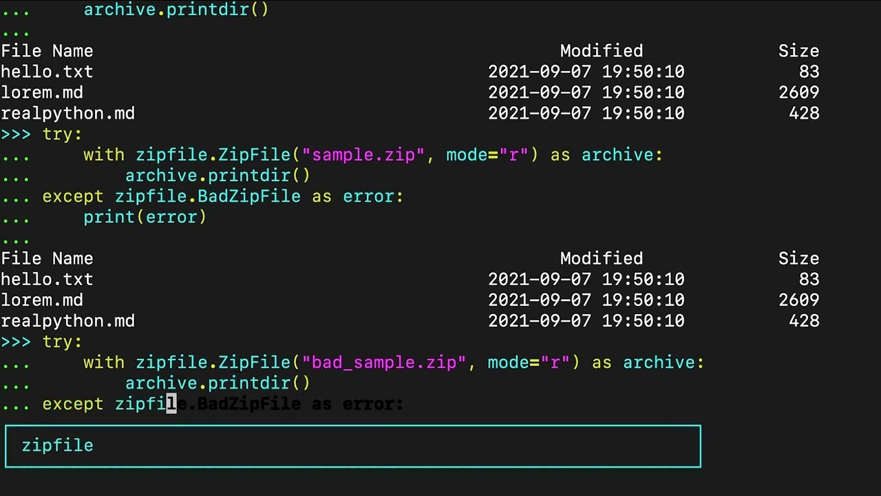 Using Python's zipfile to Work With Existing Zip files