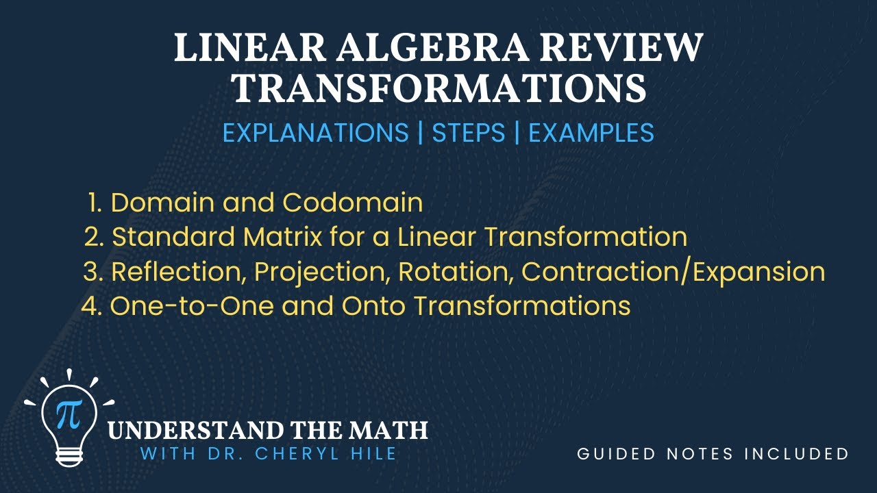 Linear Transformations - Linear Algebra Review Part 3 | Guided Notes