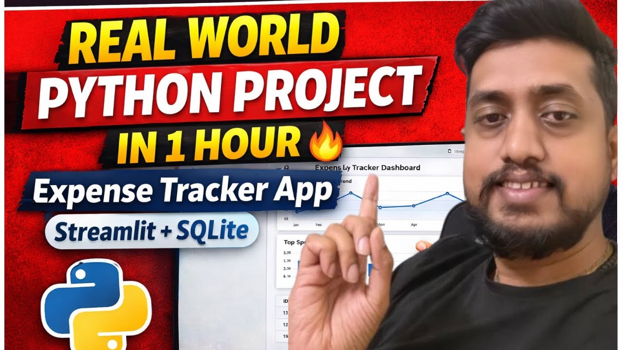 Real World Python Project in 1 Hour 🔥 Expense Tracker App(Streamlit + SQLite)