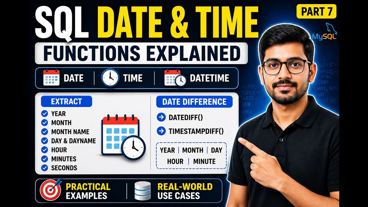 SQL Date & Time Functions Explained 🔥 | DATEDIFF & TIMESTAMPDIFF