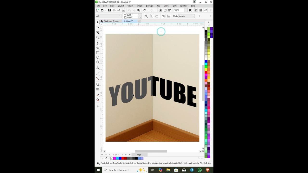 Coreldraw Tutorial - Use Text And Perspective Tool For More Tips