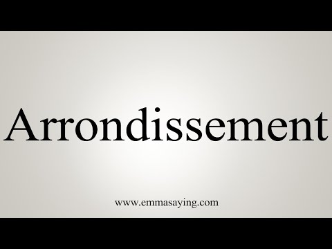 How To Say Arrondissement