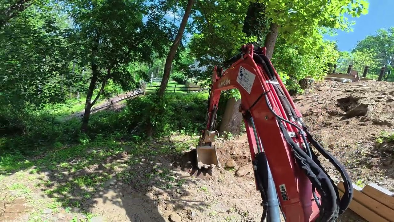 Prepare 4 stone under freestanding deck build.