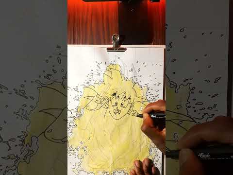 Drawing Goku (Spill Art) #shorts #goku #dragonball