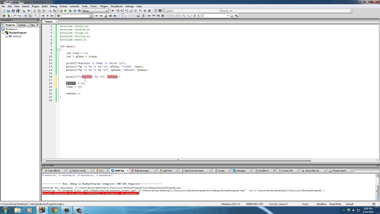 C Programming Tutorial - 43 - Dereference Pointer