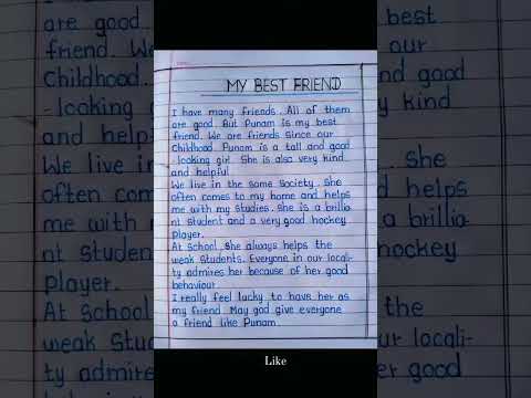 my best friend essay || handwriting || improve handwriting || #englishessay #essaywriting #ytshorts