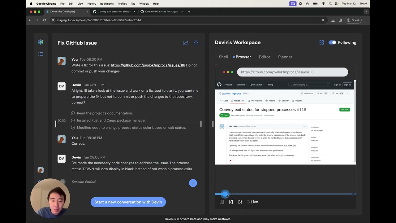 AI software engineer adds a feature to an open source repository