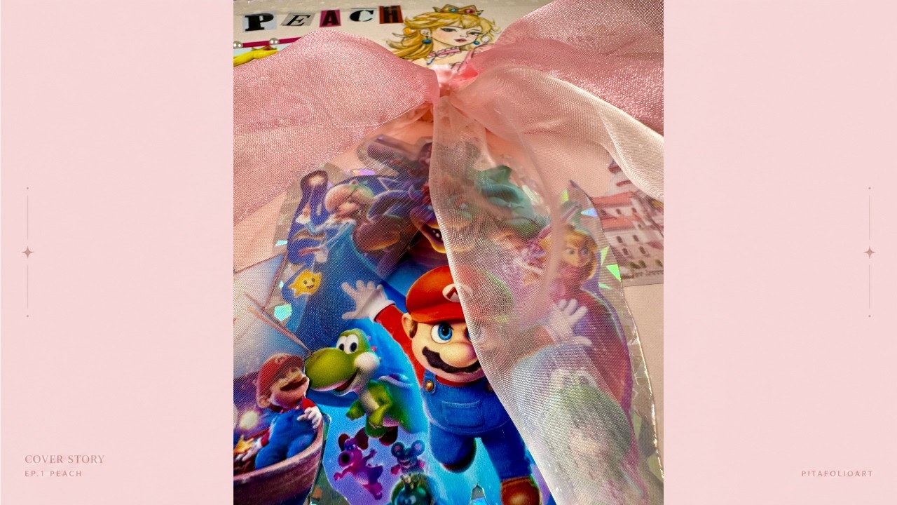 EP.01 Princess Peach in Pitafolioart Style 🎀Drawing → Story Collage → Fabric Reveal