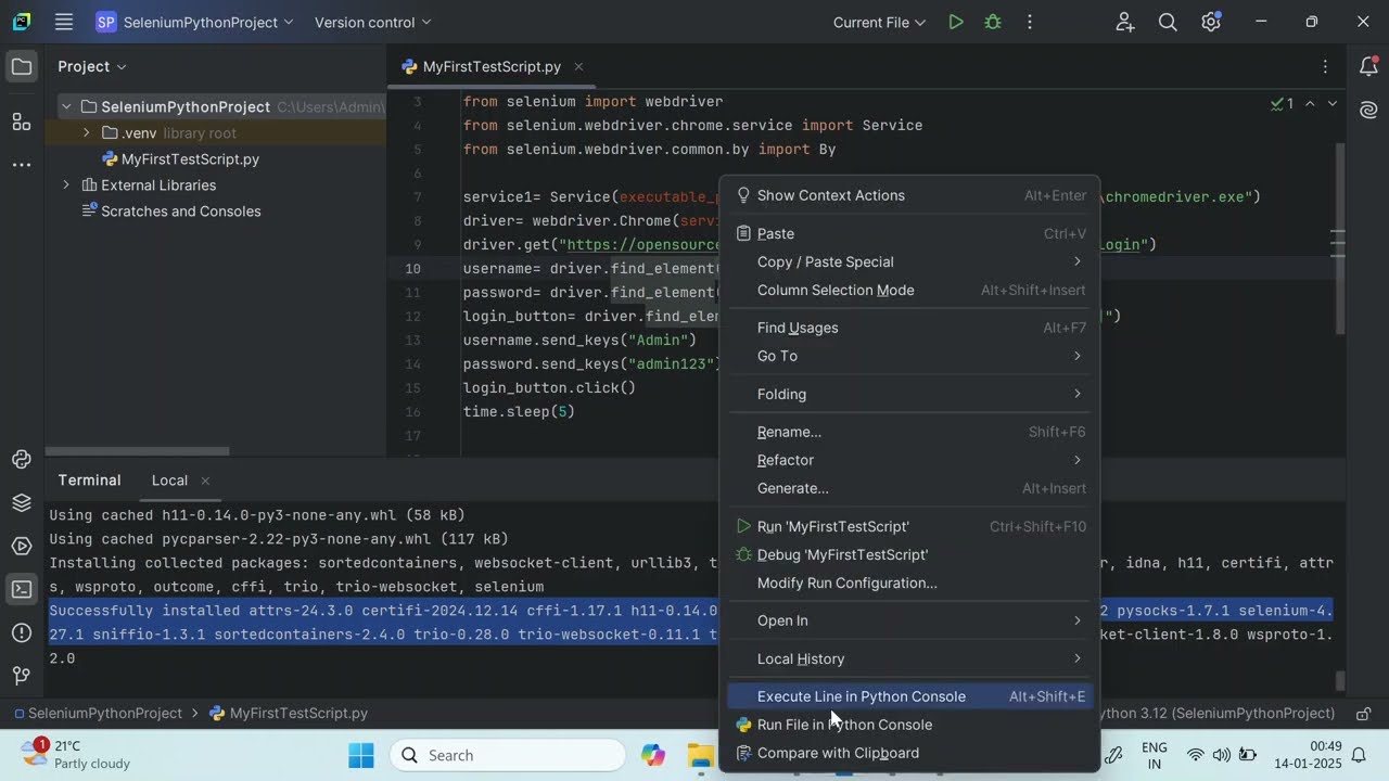 Build Your First Login Test in Python | Selenium Tutorial