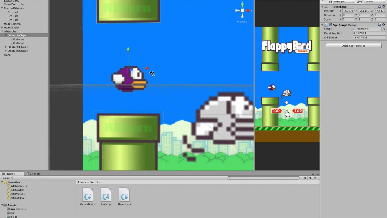 Unity 3D - Flappy Bird Clone Tutorial - Part 4