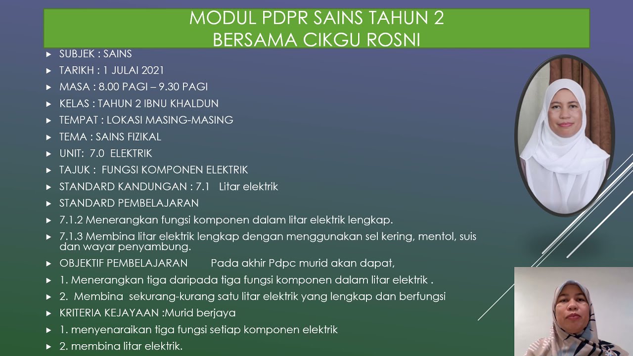 MODUL PDPR SAINS 2IK 1 JULAI 2021