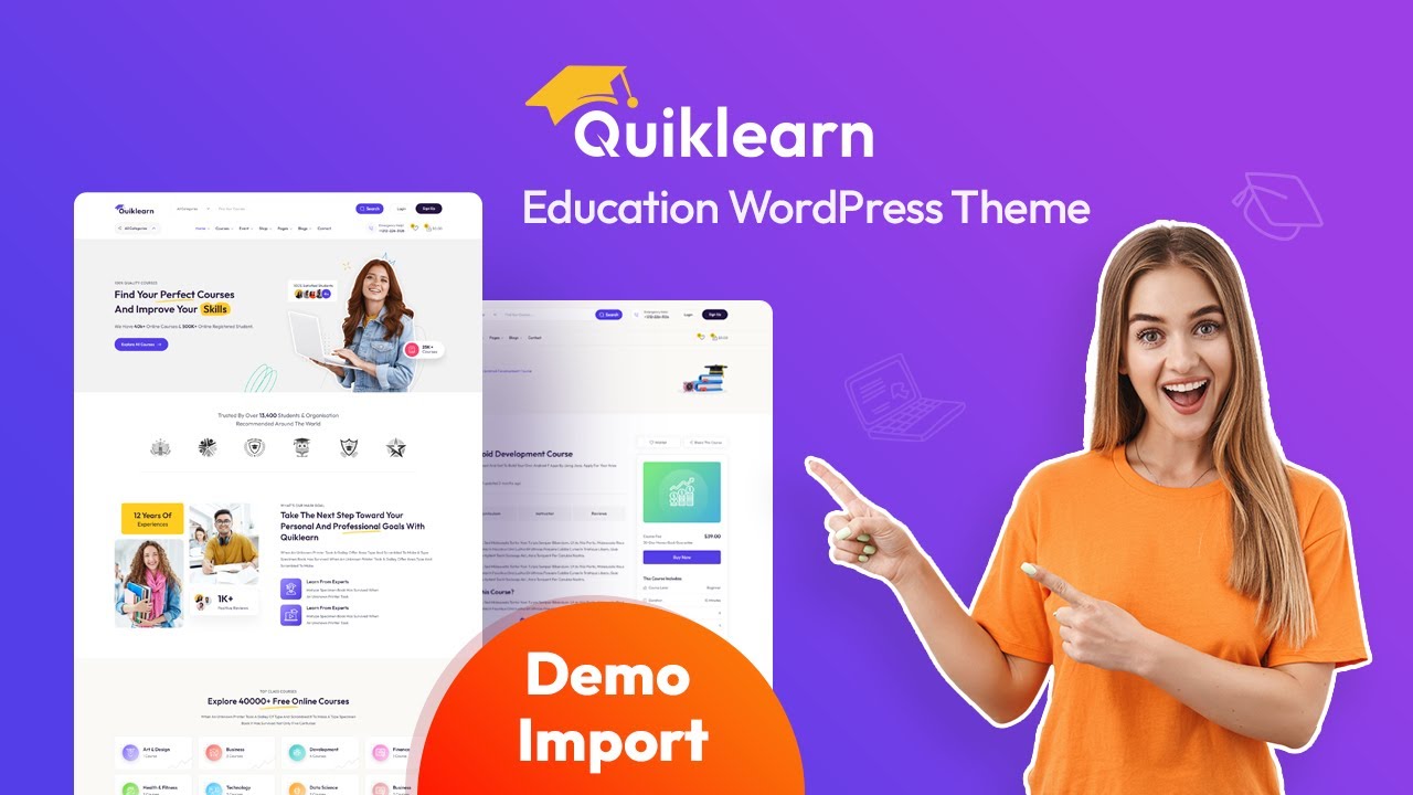 Quiklearn - Education WordPress Theme [Demo Installation]