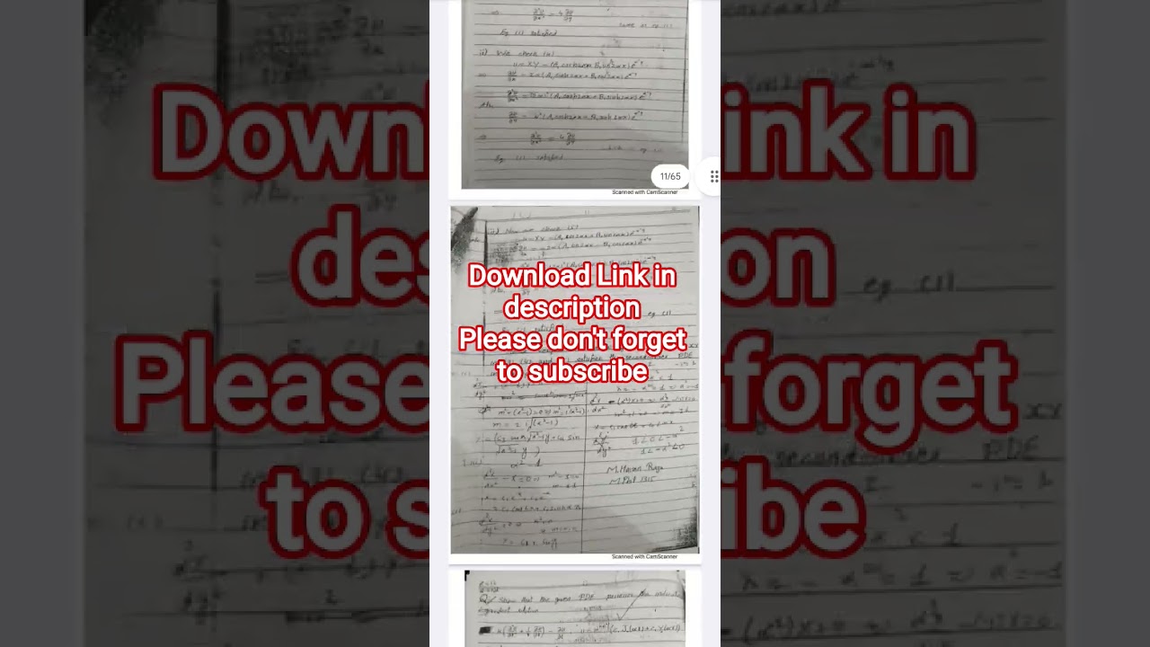 Free PDF ✍️ PDE Handwritten Notes with Solved Problems Download #shorts