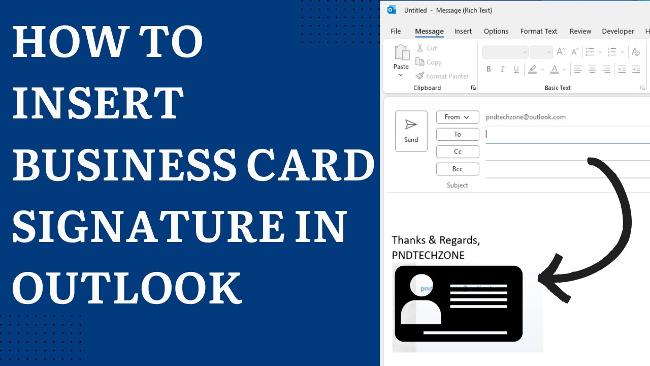 How To Insert Business Card Signature In Outlook