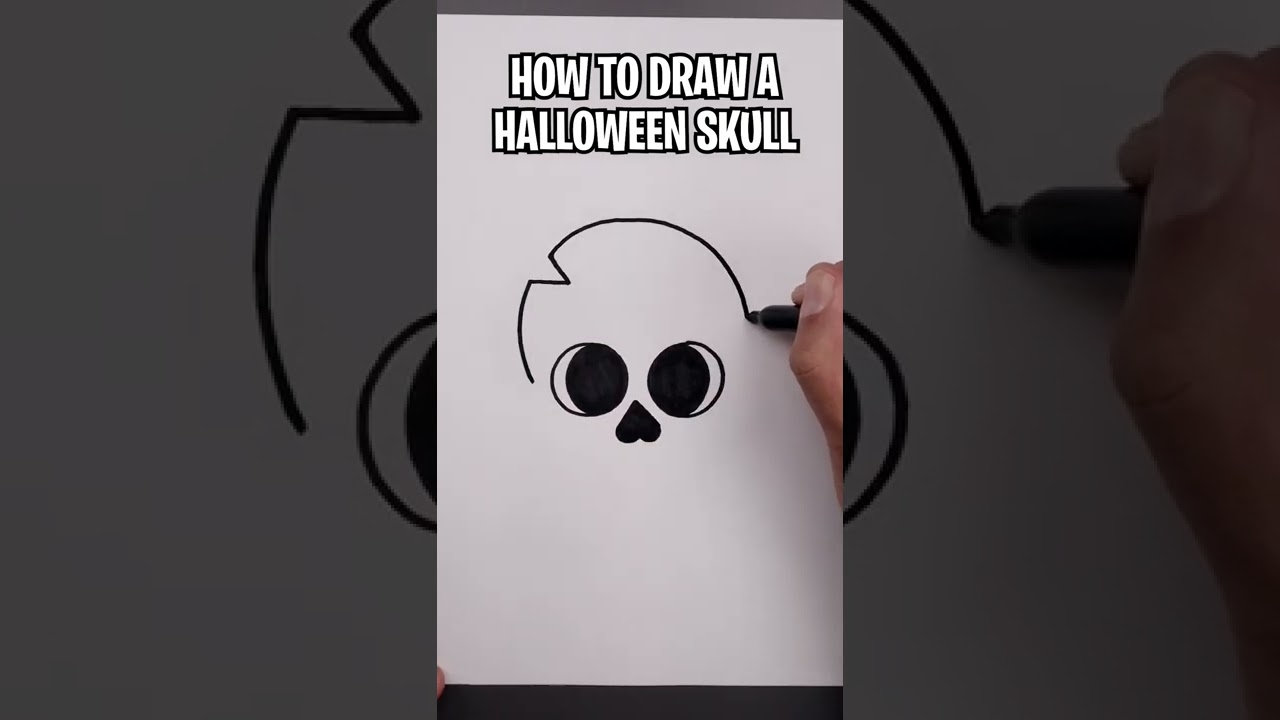 How To Draw a Skull 💀 43 Second Tutorial #shorts