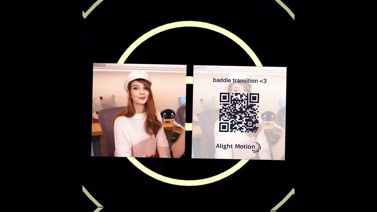 6 qr codes for alight motion (panning + coloring, quality + transition)