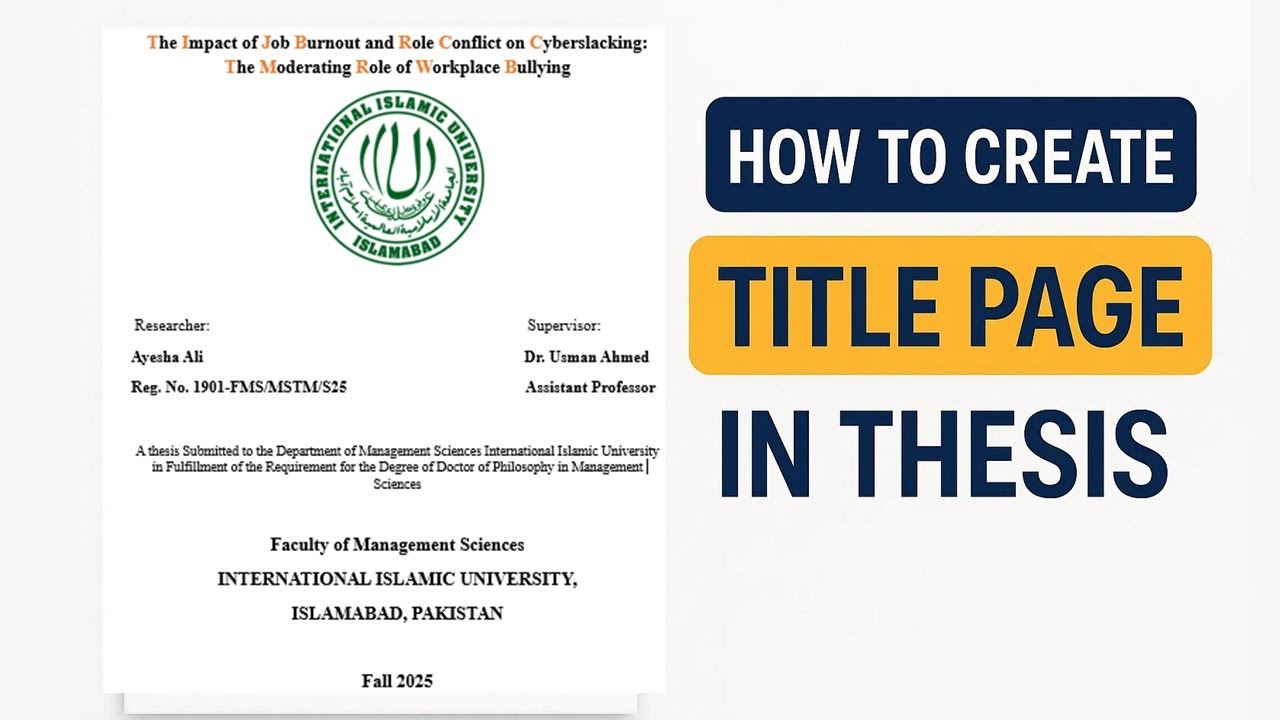 How to Create a Title Page for Your Thesis or Research Paper | Step-by-Step Guide