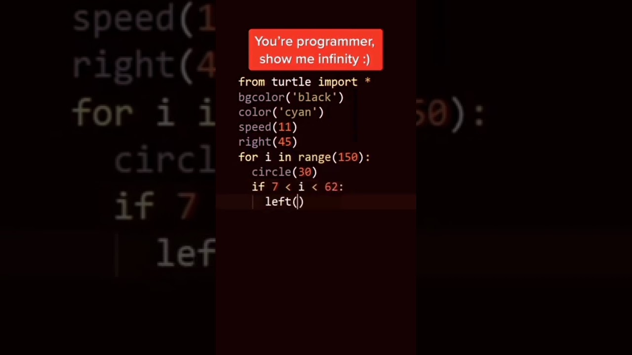 draw infinity using python turtle