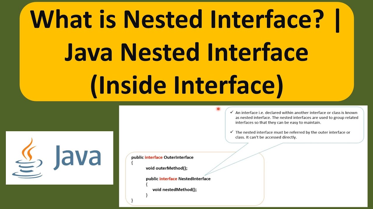 What is Nested Interface? | Java Nested Interface (Inside Interface) | Java Tutorial
