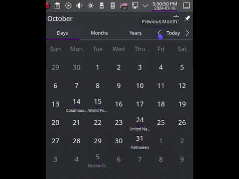 KDE Digital Clock Applet Calendar Missing Months - KDE Plasma - Manjaro Linux Forum