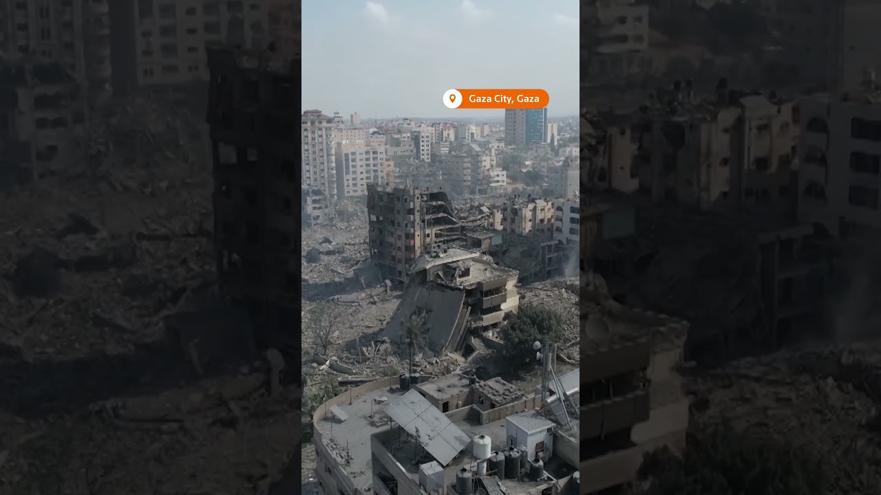 Drone captures damage in Gaza, rockets fired into Israel by Hamas #Israel #hamas #news
