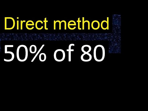 50% of 80 , percentage of a number . 50 percent of 80 . procedure