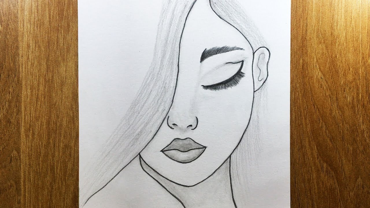 Cómo dibujar el rostro de una hermosa mujer con lápiz fácil || Dibuja un retrato de una linda chica