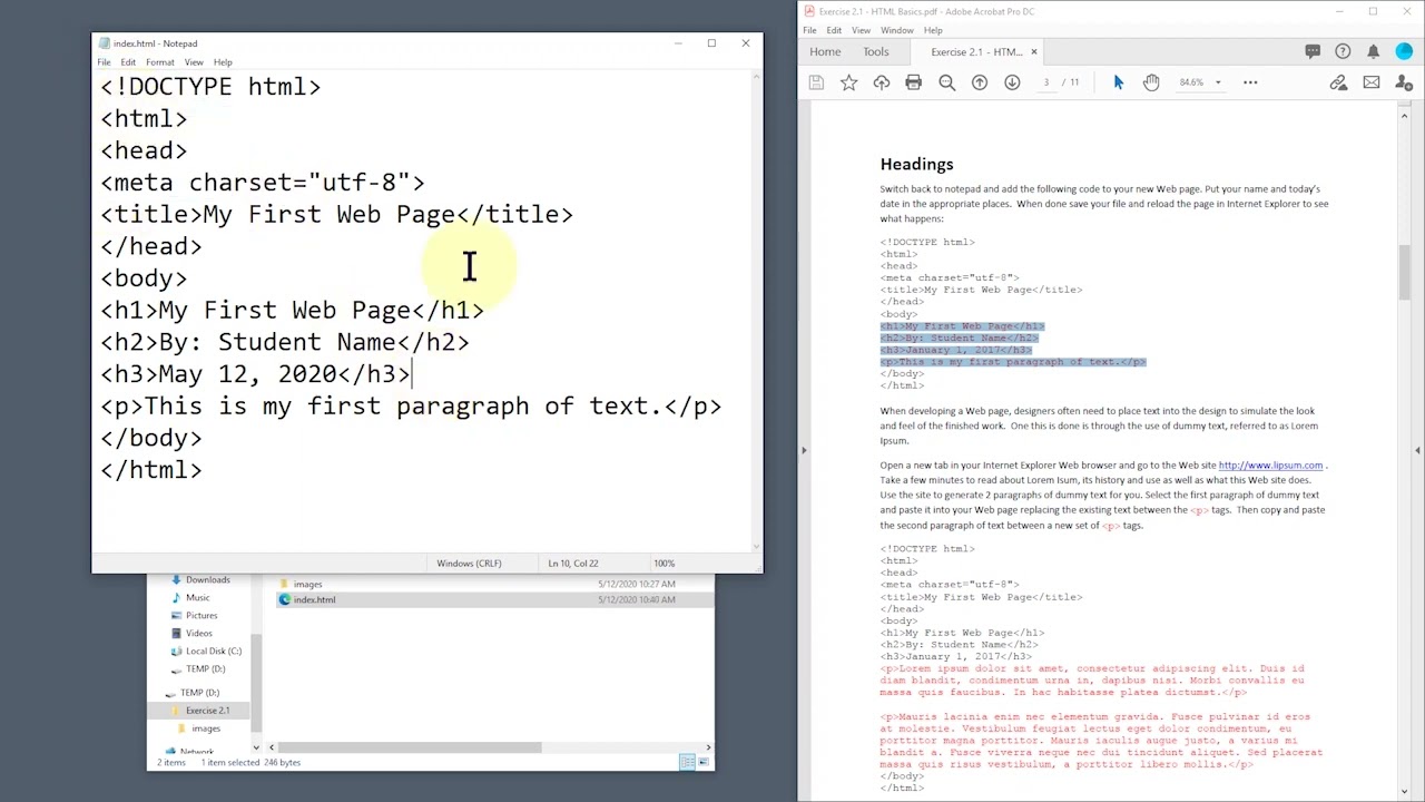 Exercise HTML Basics