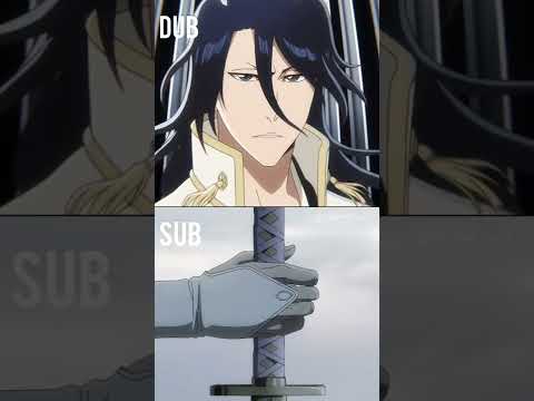 Bleach TYBW Byakuga Bankai Sub Vs Dub #bleach #ichigo #bleachdub #tybw #byakuya #bankai