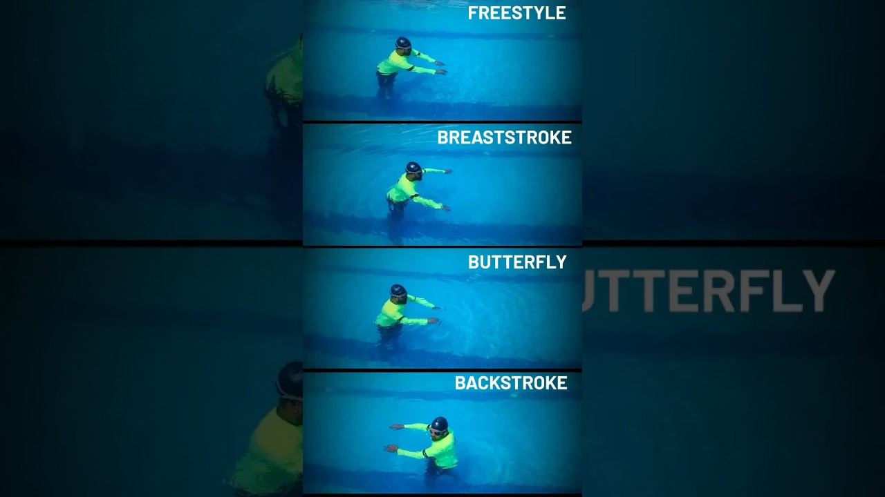 How to Swim All 4 Strokes: Freestyle, Backstroke, Breaststroke, Butterfly Explained #shorts #swim