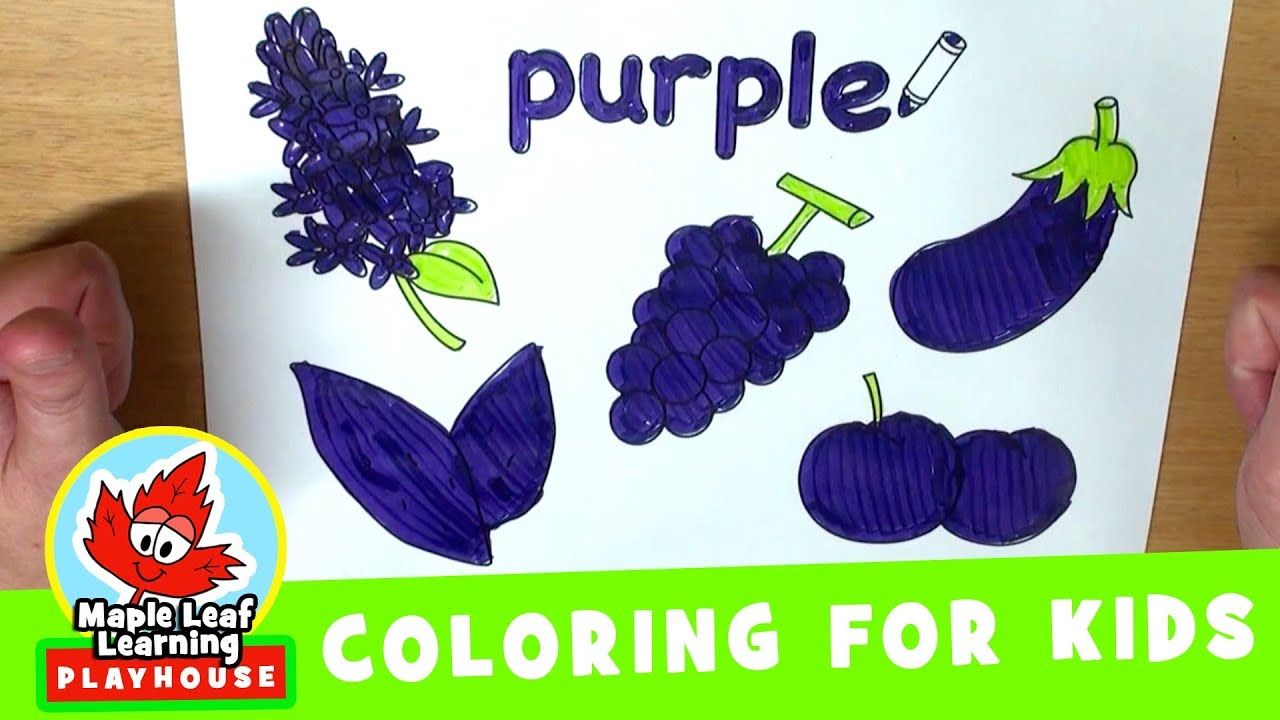 Purple Coloring Page for Kids | Maple Leaf Learning Playhouse