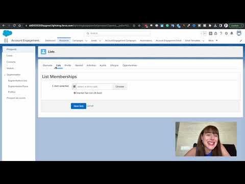 Account Engagement: How to Create Test List, Create Prospect, Send Test Email (Email Content)