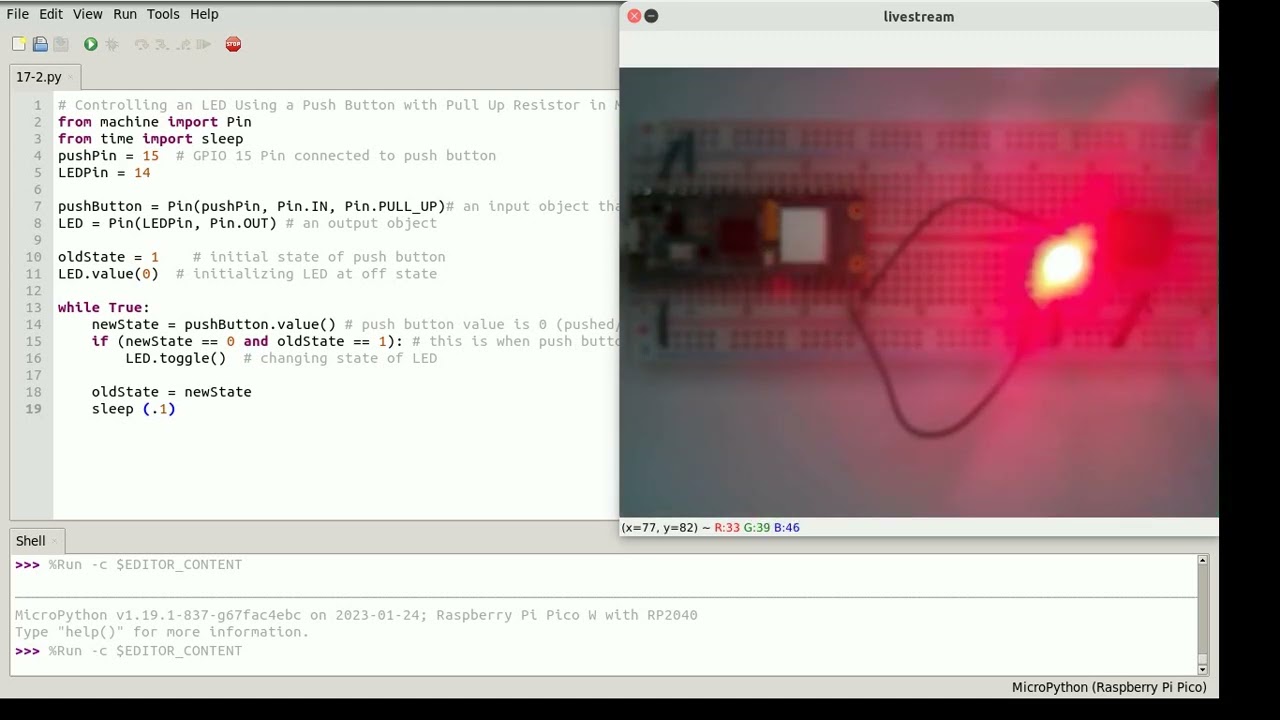 Controlling an LED  in MicroPython Using a Push Button