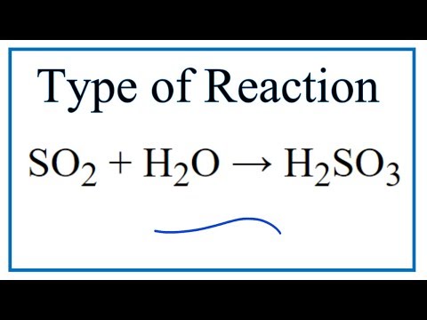 Type of Reaction for SO2 + H2O = H2SO3