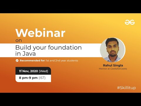 #Skillitup | Webinar - Build your Foundation in Java