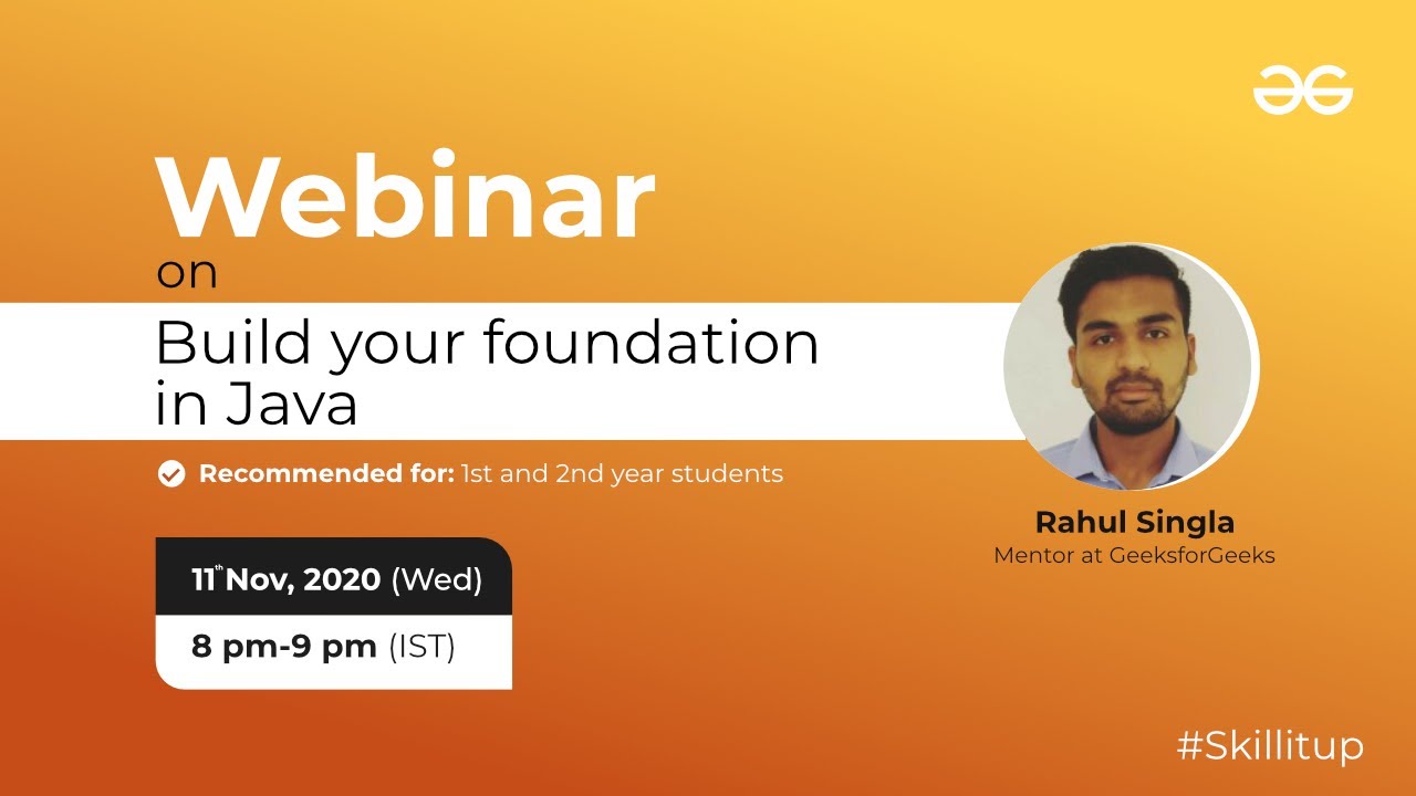 #Skillitup | Webinar - Build your Foundation in Java