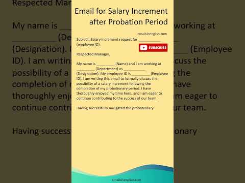 Email for Salary Increment after Probation Period - Salary Increment Request after Probation