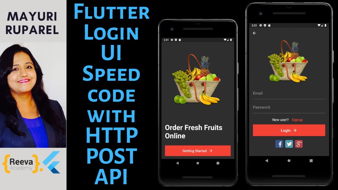 Flutter Login UI Speed Code with HTTP POST API | Learn Flutter with Mayuri Ruparel