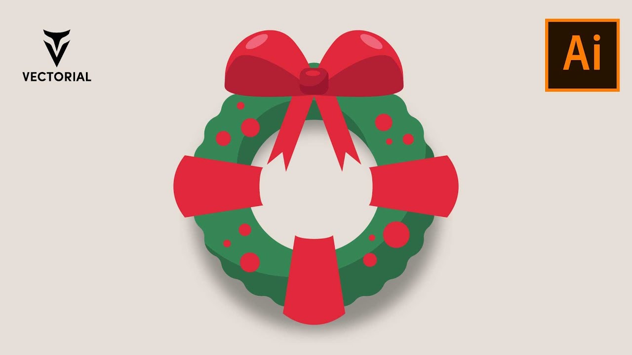 Christmas Wreath tutorial in Adobe Illustrator