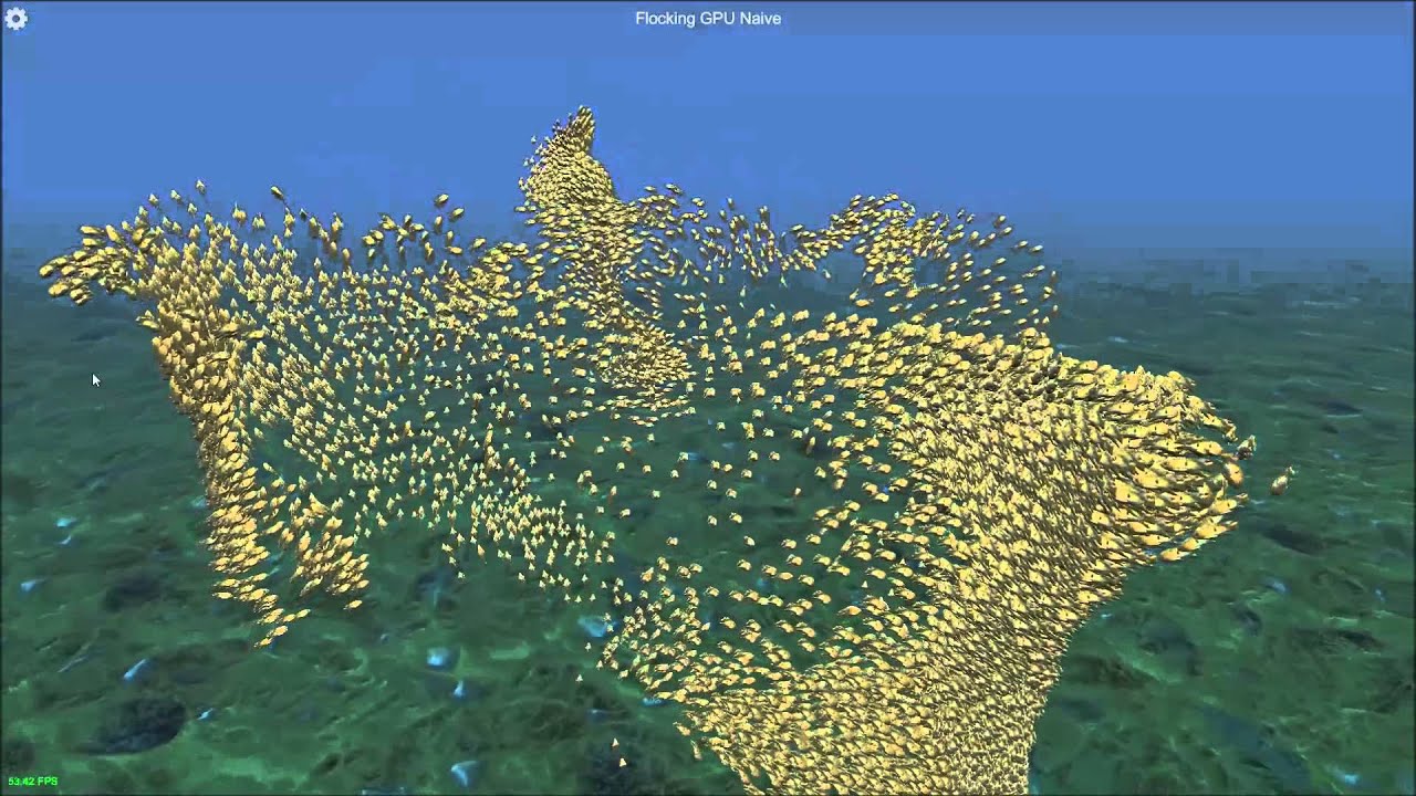 Unity Compute Shader Experiments: GPU Flocking