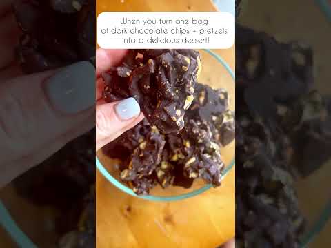 2 Ingredient Dark Chocolate Pretzel Bark 🥨 🍫