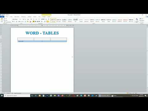 How to merge and split cells in TABLES in WORD