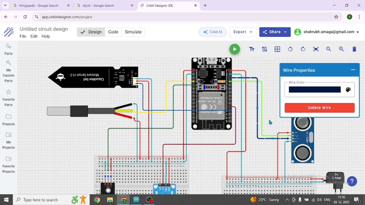 Smart Agriculture System Using IoT | Circuit Diagram + ThingSpeak Setup + Blynk App