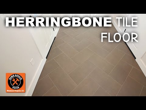 How to Install Herringbone Tile Floor (Before and After)
