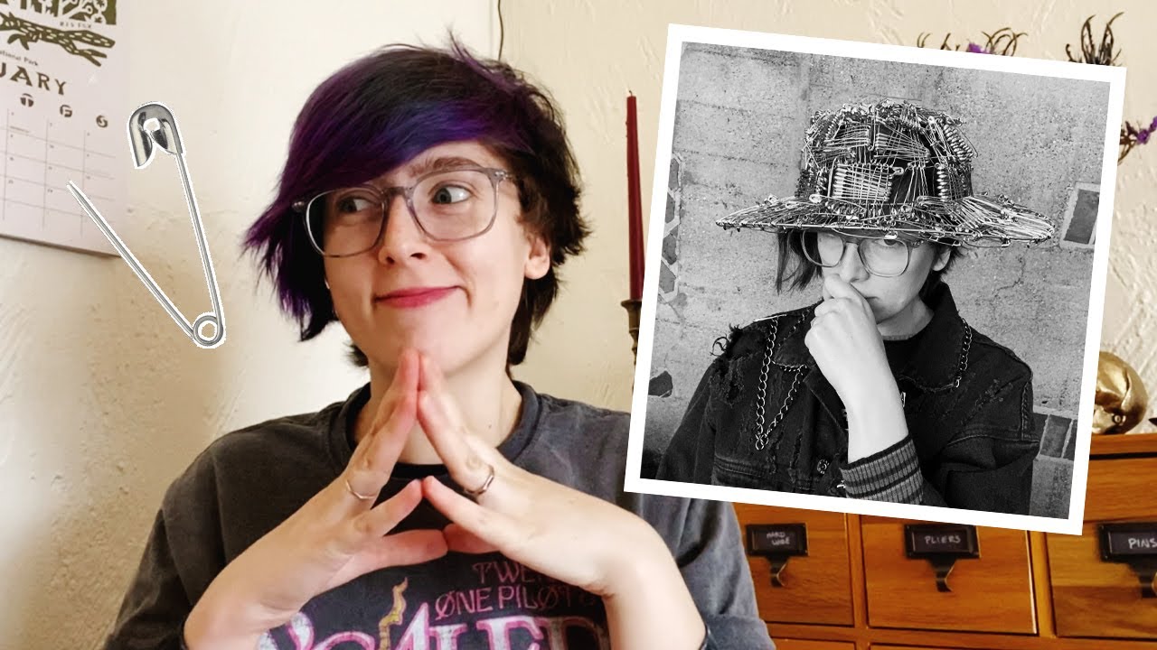 I made a PUNK hat out of Safety Pins! - Concert Outfit DIY