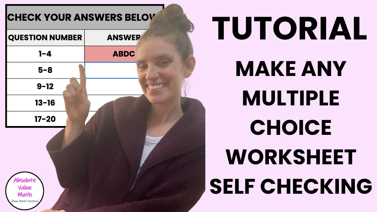 How to make ANY Multiple Choice Worksheet SELF CHECKING | Tutorial on Google Sheets | How to
