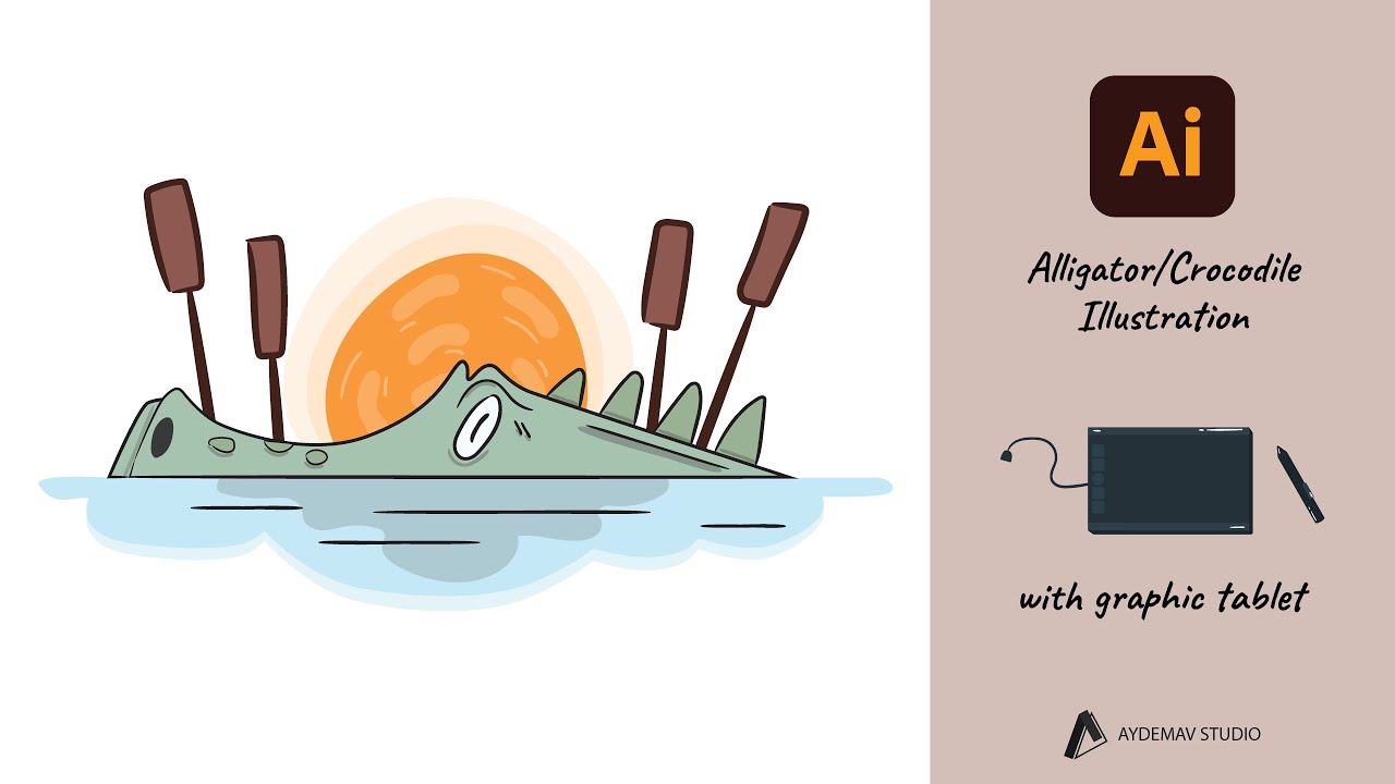 Alligator/Crocodile Illustration | Adobe Illustrator