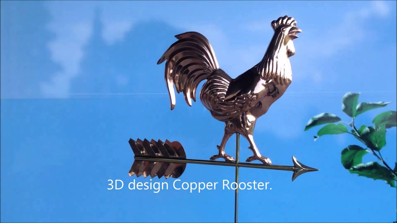 3D Copper Rooster Weathervane
